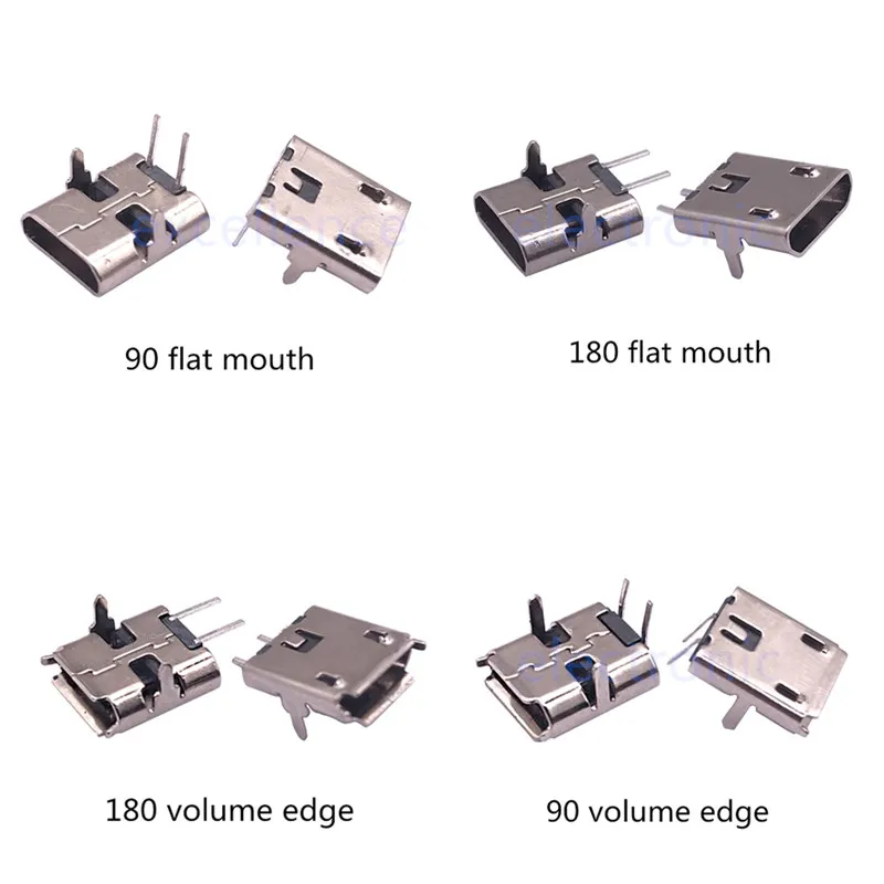 20Pcs-Micro-Usb-2Pin-90-180-Degrees-B-Type-Female-Connector-For-Mobile ...