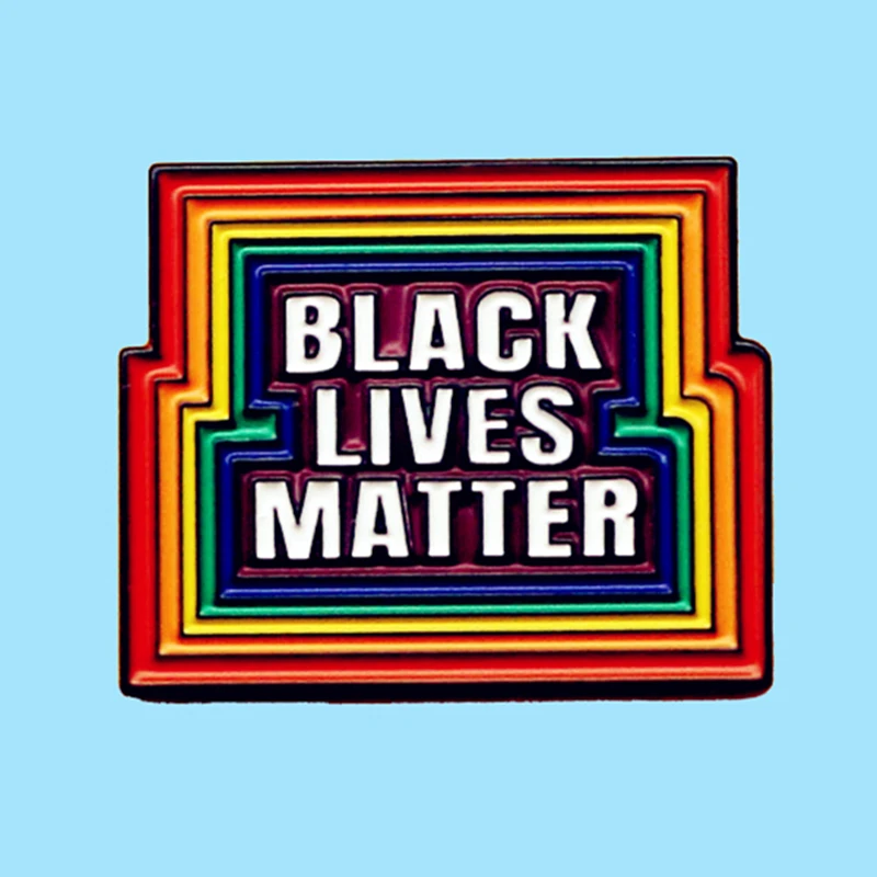 Black Lives Matter Blm Rainbow Color Hard Enamel Brooch Pins Metal ...