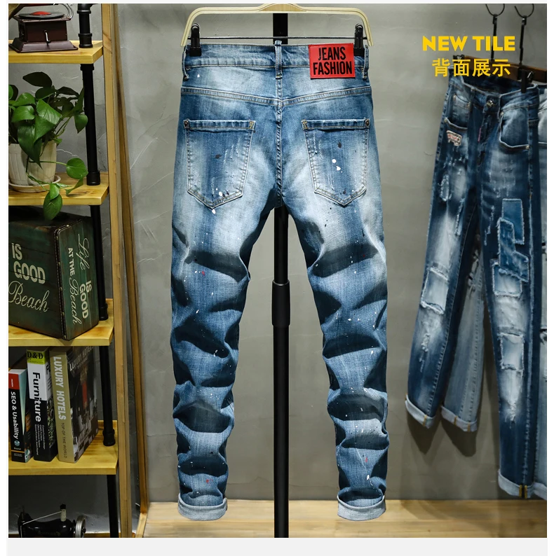 2019 New Arrival Mens Designer Ripped Destroyed Jeans, 43% OFF