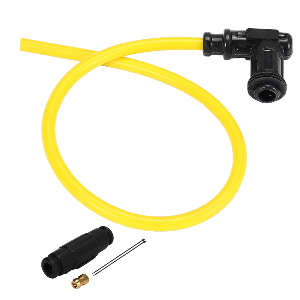 Power-Cable-Wires-Ignition-Coil-Spark-Plug-Iridium-50cm-Yellow-Cap ...