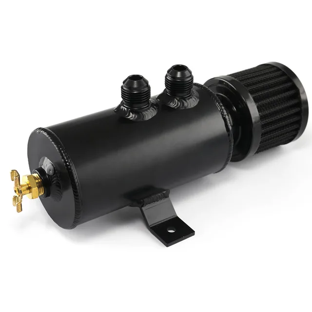 750ml Aluminum AN10 Oil Catch Can Exhaust Reservoir Tank with Breather ...