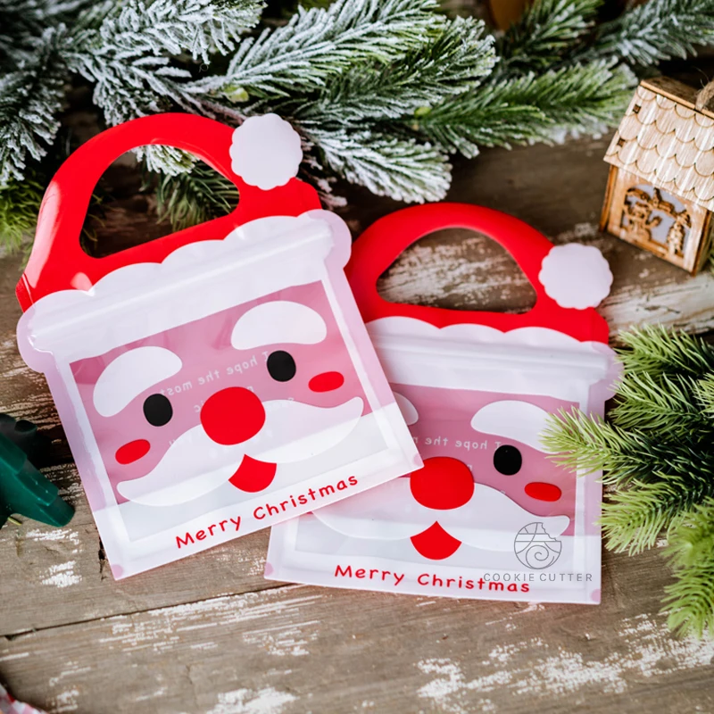 50Pcs/Set Christmas Packaging Bag Santa Claus Biscuits Candy Nougat ...