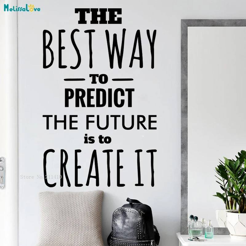 Predict The Future Text Wall Sticker Simple Word Art Design Encourage ...