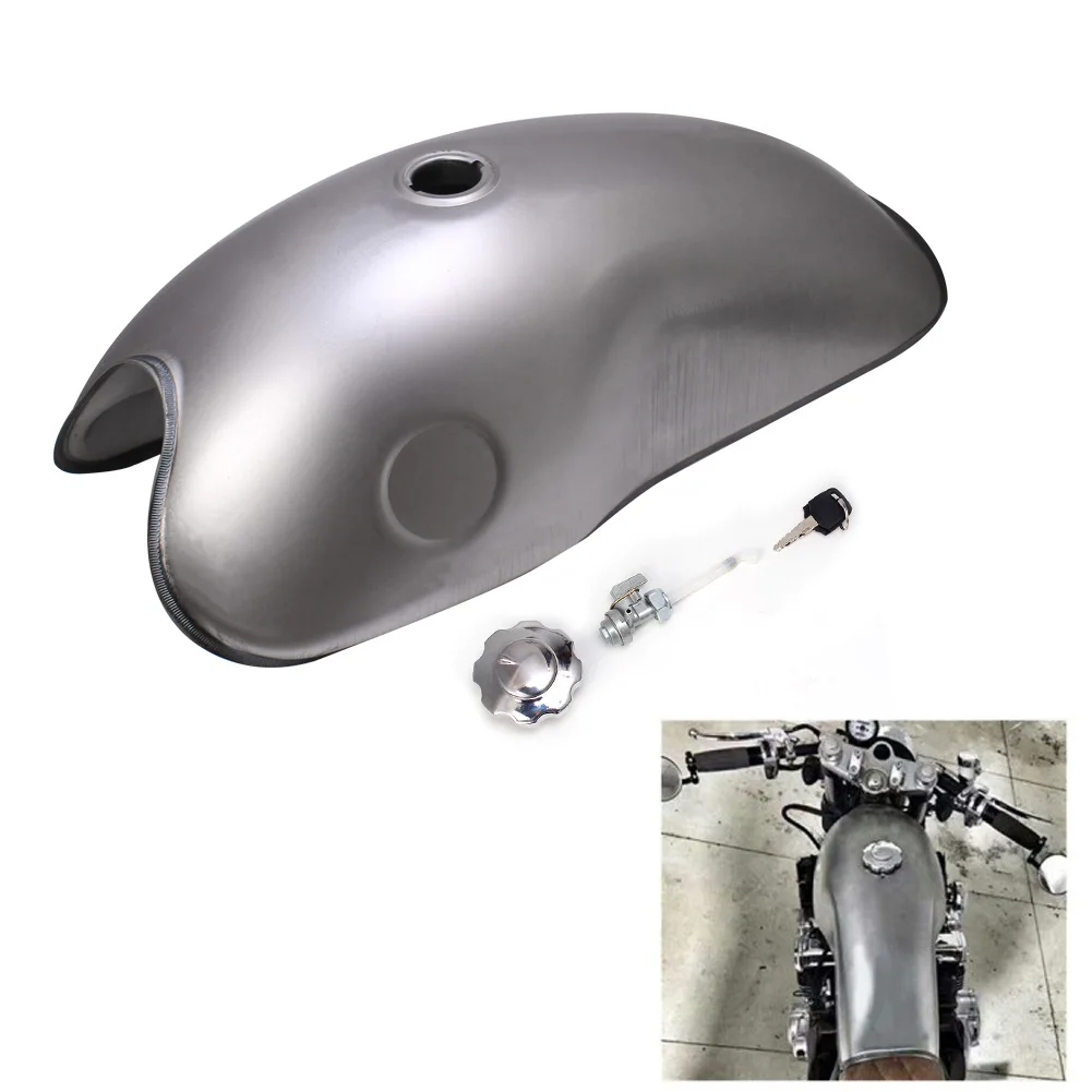 Cafe-Racer-Motorcycle-Universal-10L-2-6-Gallon-Gas-Fuel-Tank-Iron ...