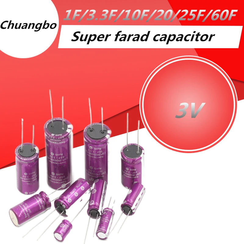 3.0v Cda 3v Farad Capacitors 1f 2f 3.3f 5f 7f 10f 15f 18f 20f 25f 30f 50f 60f 100f 120f Super ...
