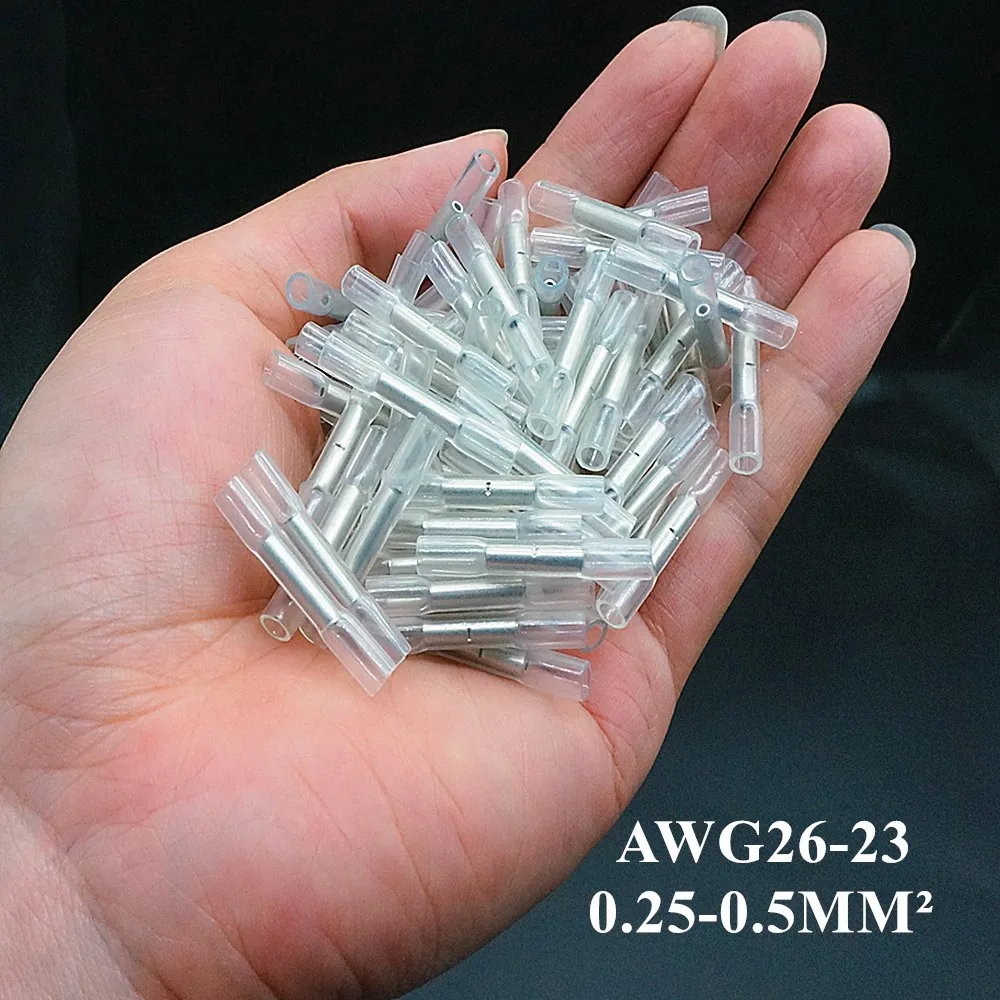 AWG26 24 = 0.25 0.5mm ² 나일론 소재 방수 전선 커넥터 열 수축 버트 커넥터 압착 단자 키트|단말기 ...