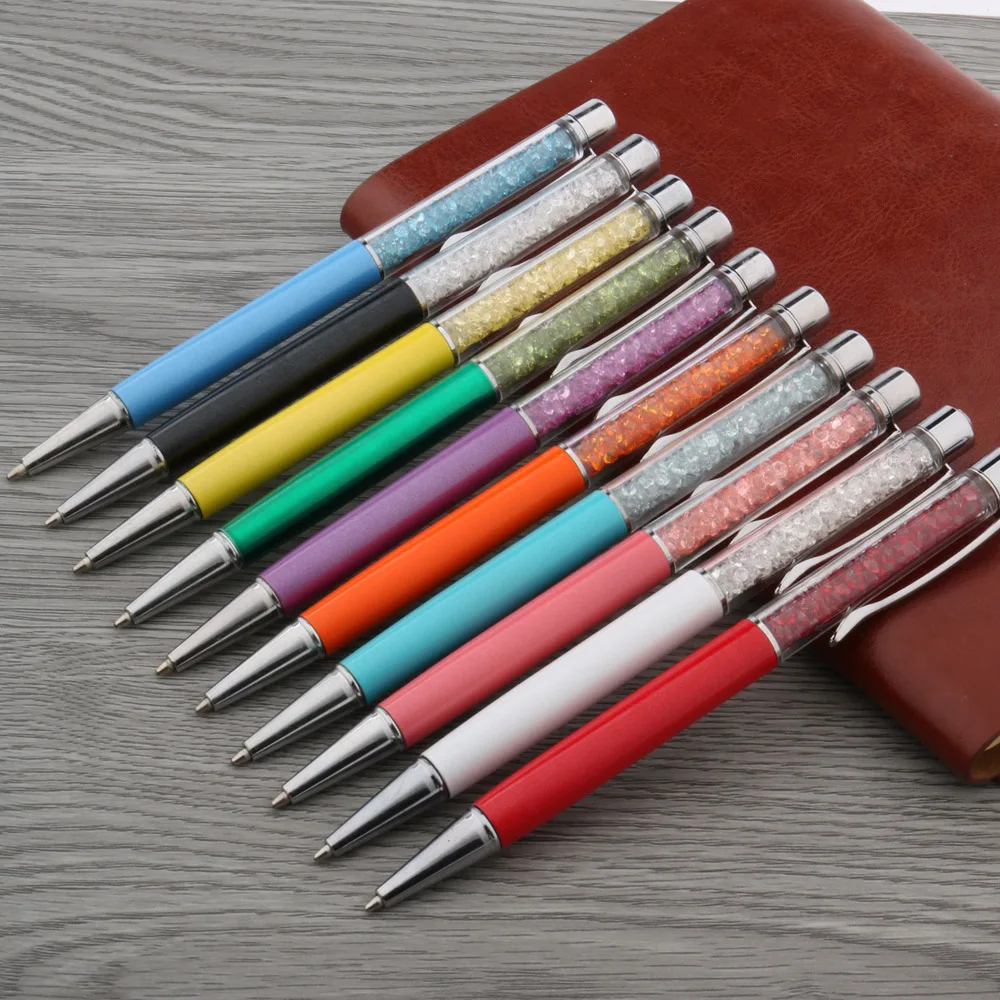 Colorful Aluminum and plastic Silver piece Crystal GIFT Ballpoint Pen ...