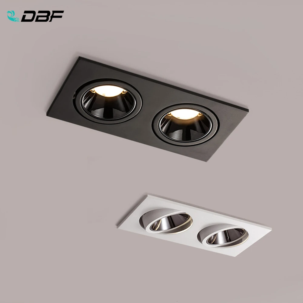 [dbf]2020 Double Heads Anti-glare Square Led Cob Recessed Downlight 14w ...