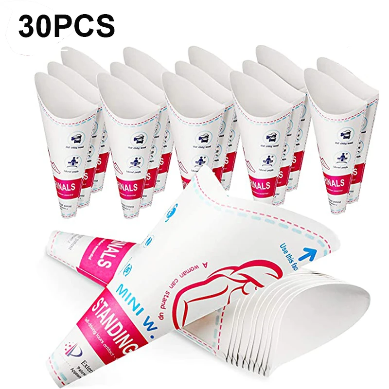 30PCS Paper Urinal Toilet Women Urination Device Urinal Funnel Outside ...