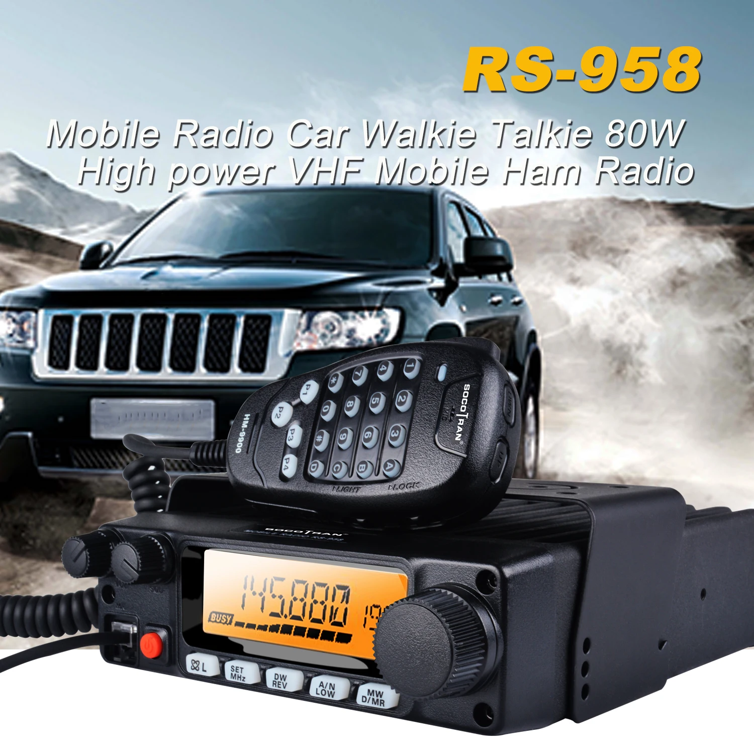 Mobile-Radio-Car-Walkie-Talkie-80W-High-power-VHF-Mobile-Ham-Radio ...