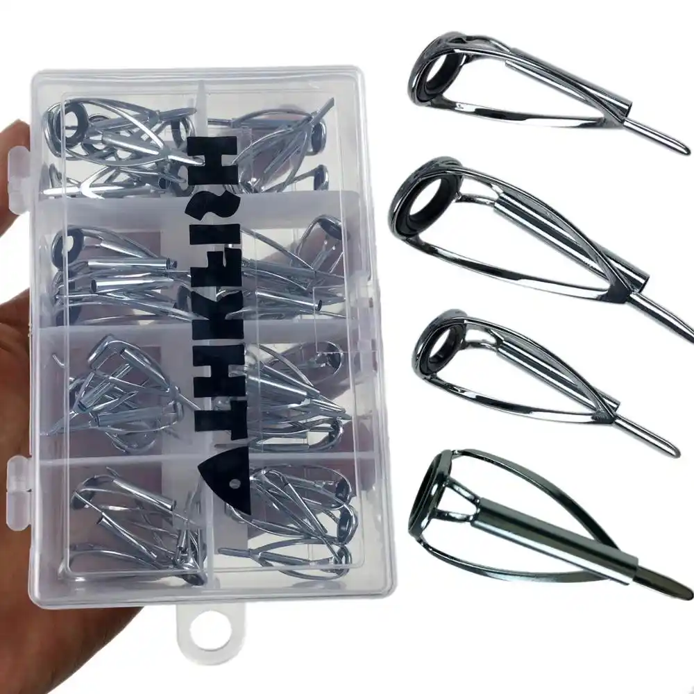 30Pcs 3mm 5.5mm Fishing Pole Rod Tip Tops Repair Kit Double Golden ...