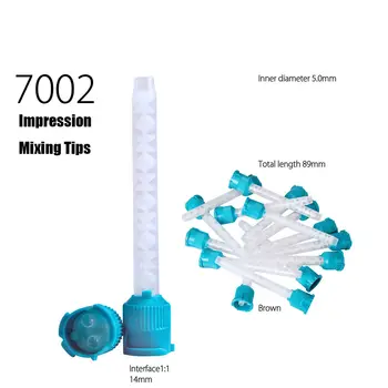 50Pcs/Pack Dental Silicon Impression Mixing Tips Temporary Silicone ...