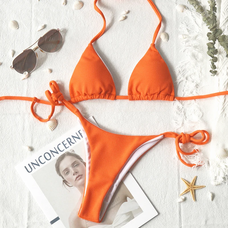 ladies micro blue bathing suit bikini brazilian set Bandage purple Low ...