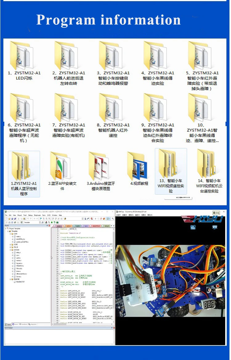 Stm32 Smart Car Wifi Video Remote Control Obstacle Avoidance Tracking