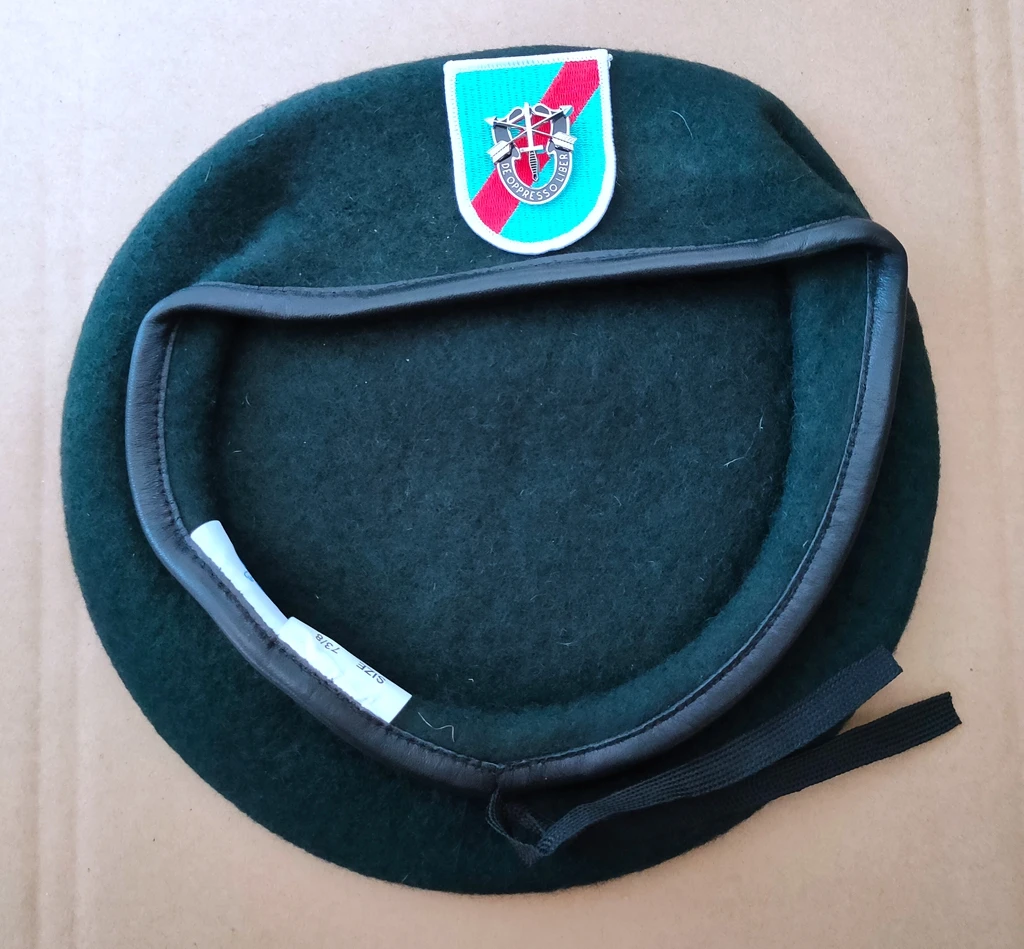 Boina Verde de lana del grupo de fuerzas especiales del Ejército de los Estados Unidos, sombrero ...