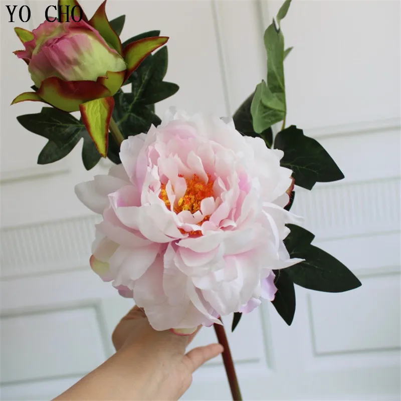 YO-CHO-1Pc-Simulation-Big-Peonies-Fake-Flower-Branch-Home-Wedding-Decor ...