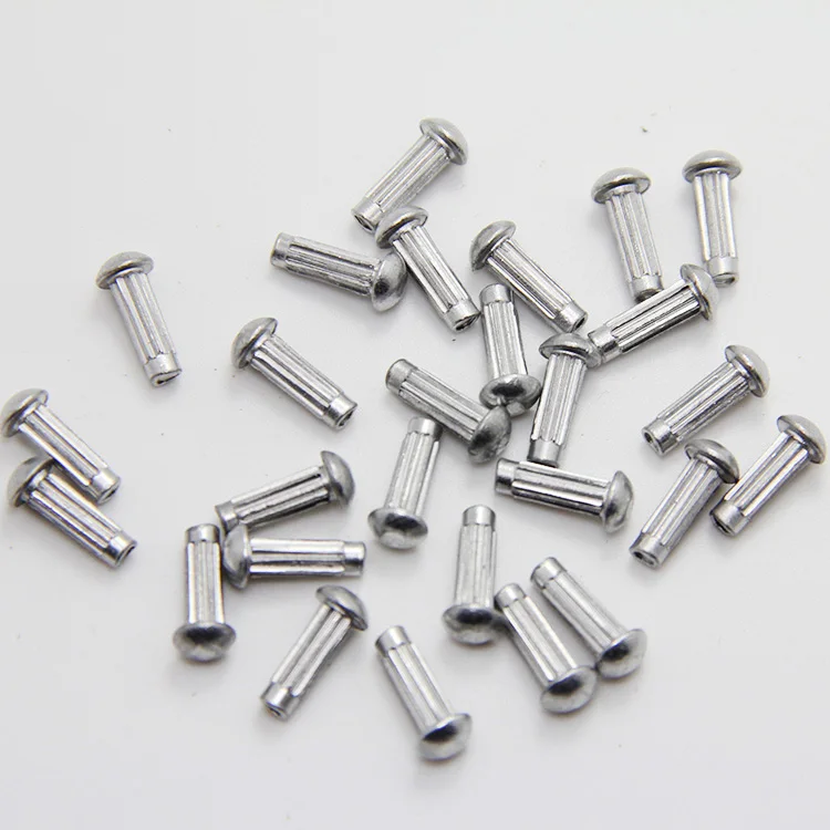 50pcs M2.5 round head aluminum rivets pan headel solid rivet knurled ...