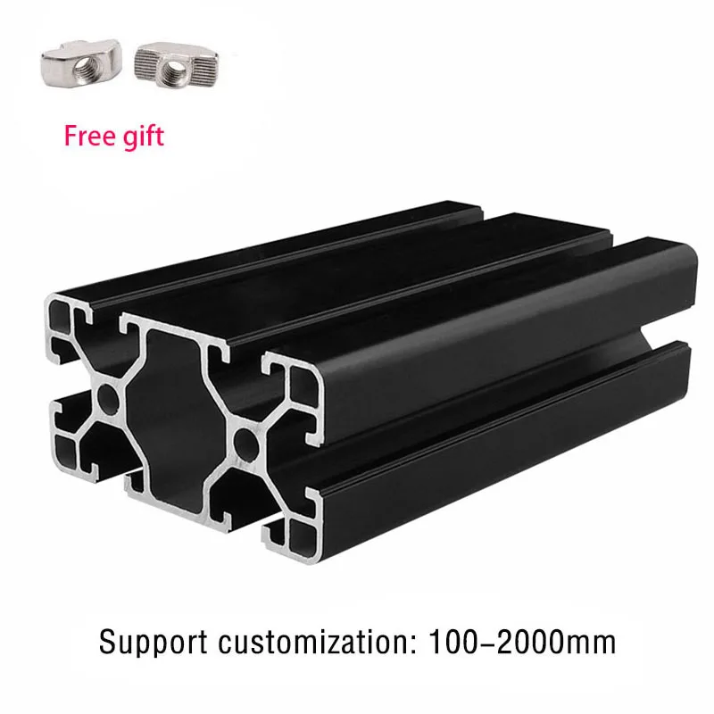 1pcs 4080 T-Slot Aluminum Profile Extrusion Frame Black 100-1000mm For ...