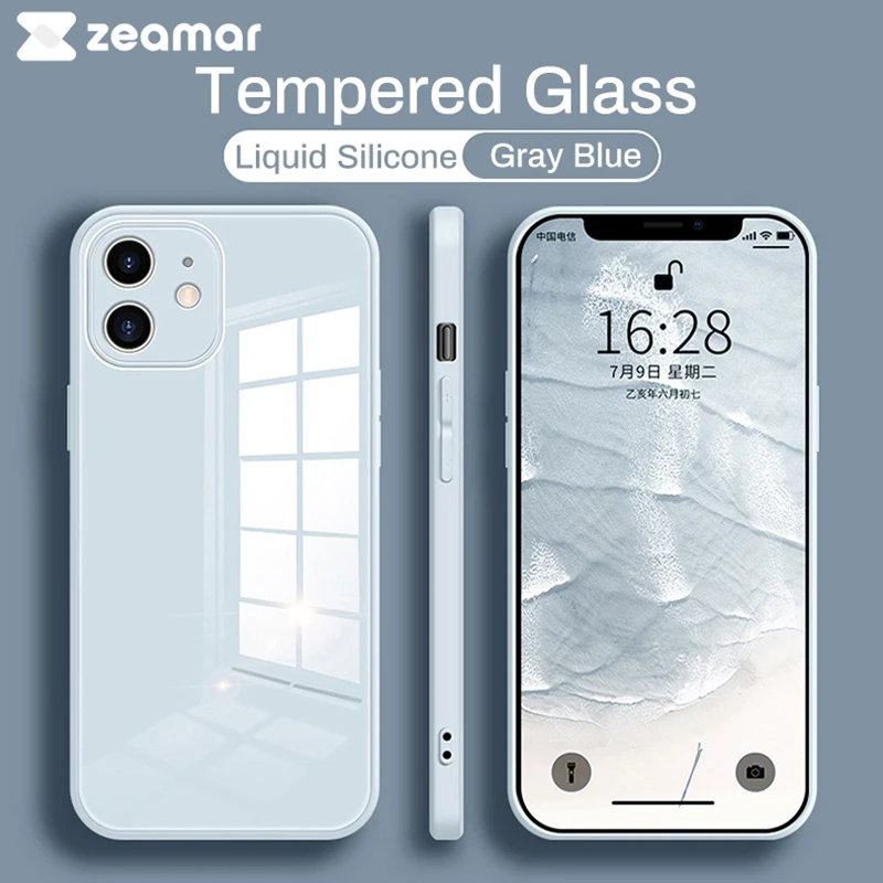 Liquid Silicone Tempered Glass Case Iphone 14 - Original Silicone Glass ...
