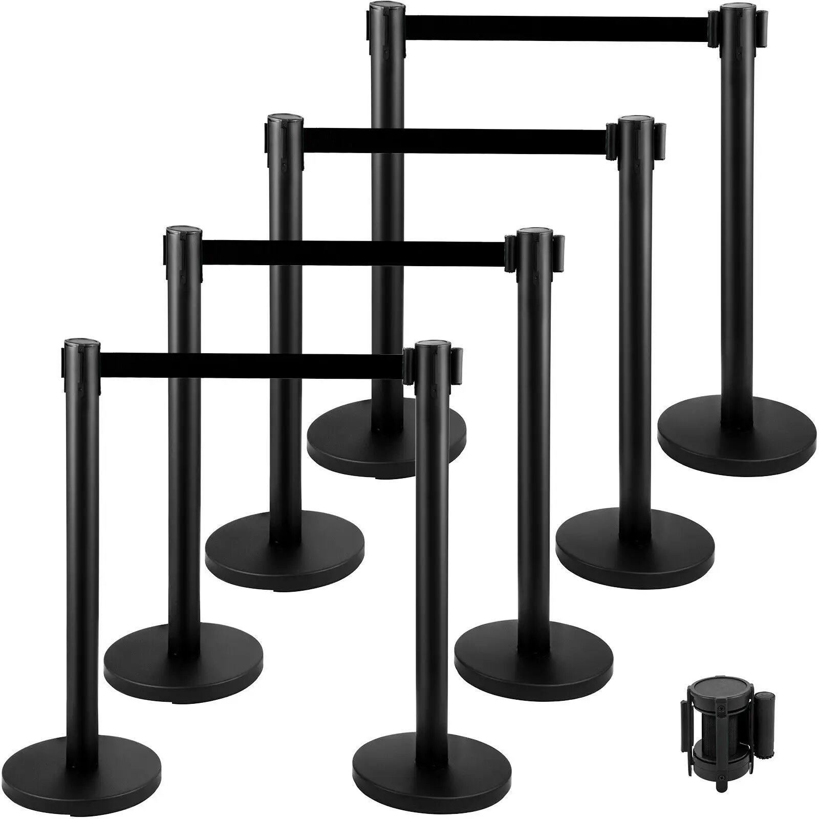 VEVOR 2 3 6 8 Pcs Set Belt Stanchion Crowd Control Barrier Stainless ...