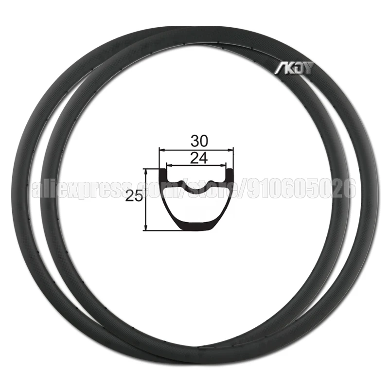 29er-Carbon-MTB-Wheel-Rim-25mm-Deep-30mm-Wide-24-28-32-36-Holes-Cross ...