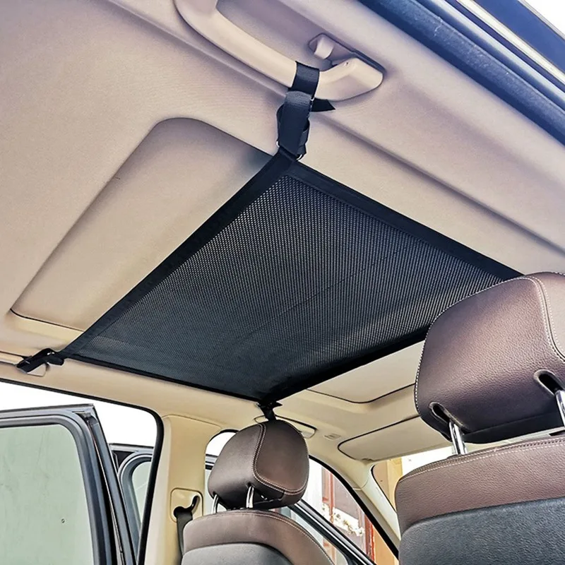 Car Ceiling Storage Net Pocket-universal Car Roof Interior Cargo Net ...