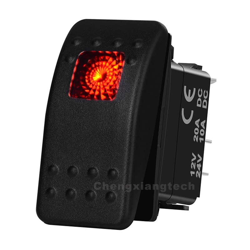 12V-SPST-DPST-Red-Rocker-Switch-ON-OFF-ON-OFF-Single-Led-Waterproof ...