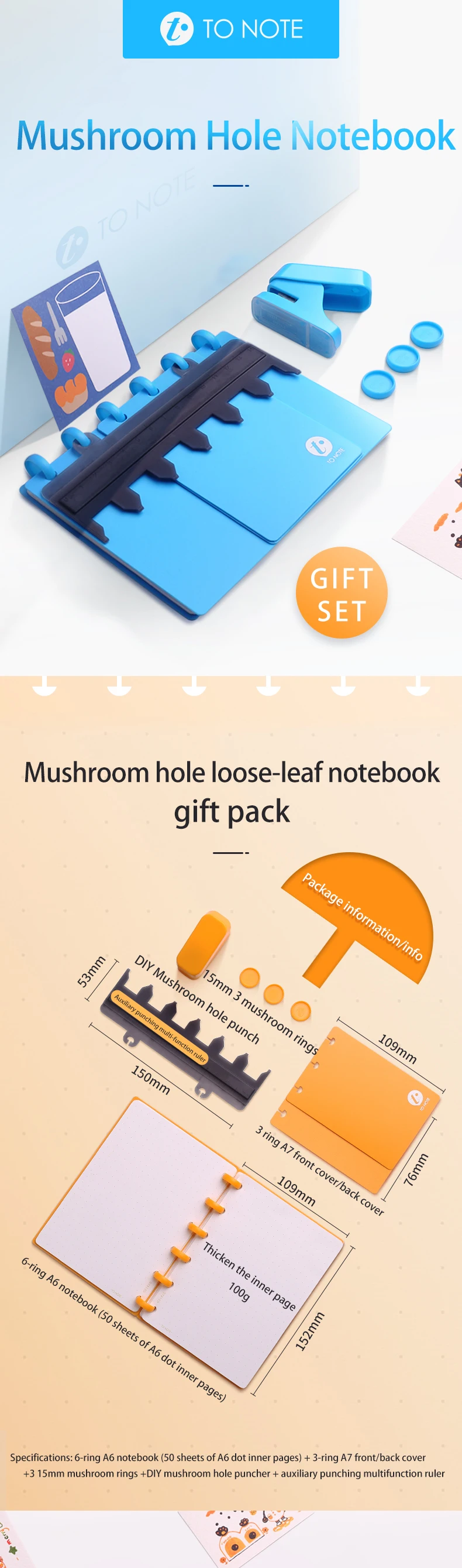 Feuillet mobile,coffret cadeau pour carnet de notes,avec trou en forme ...