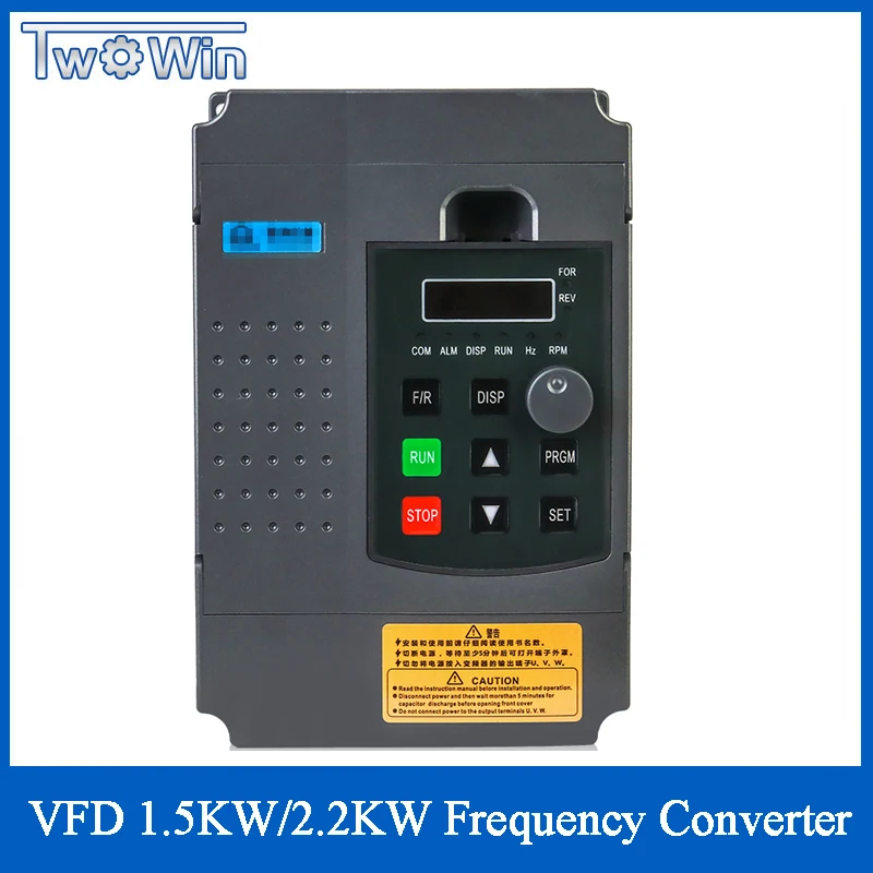 VFD Inverter 1.5KW/2.2KW Frequency Converter Variable Frequency Drive 1HP Input 3HP Output For ...