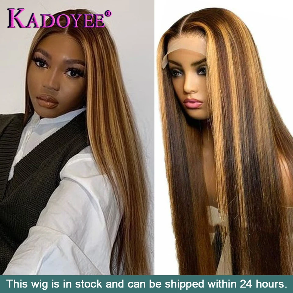 Honey Blonde Highlight Wig Part Lace Wig Human Hair Malaysian 13x1 ...