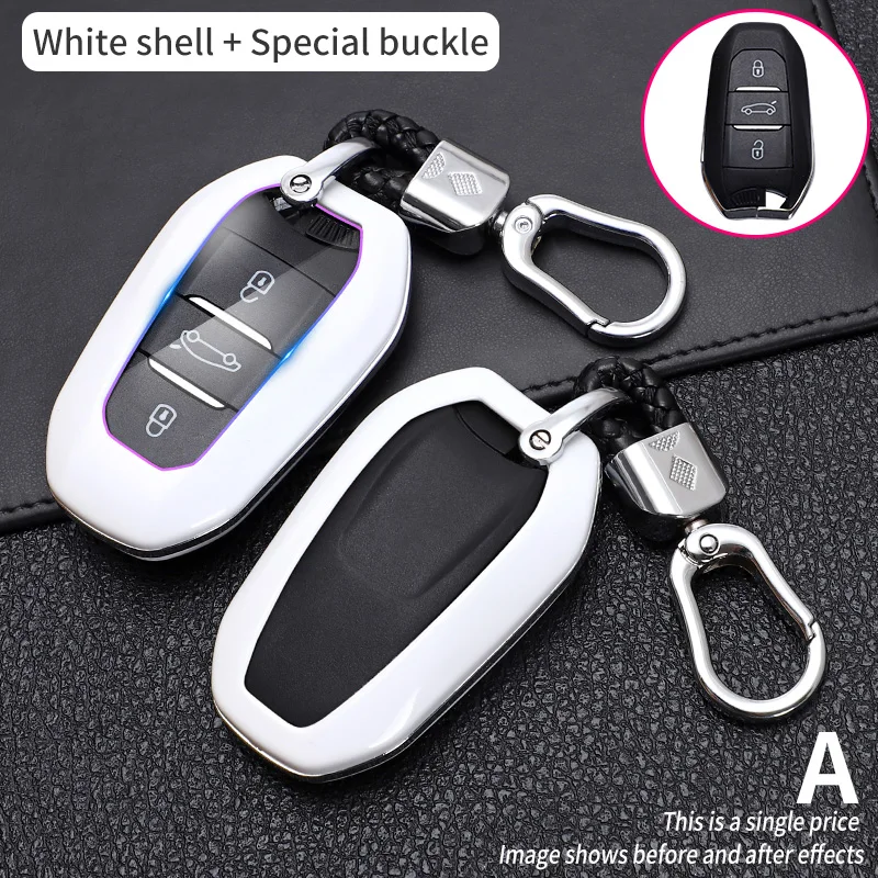 Carbon Fiber Car Smart Key Cover CaseFor Peugeot 508 301 2008 3008 4008 ...