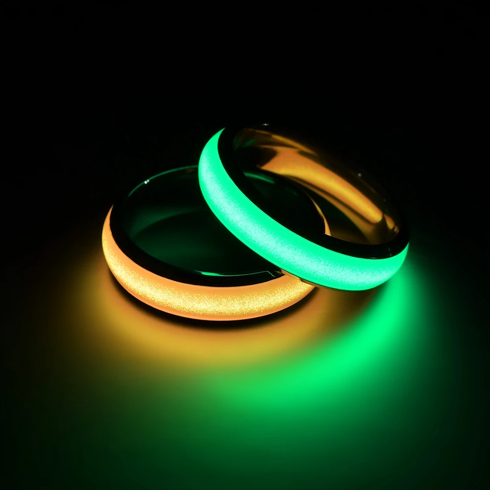 Anillos luminosos azules y rosas para hombre y mujer, sortija ...