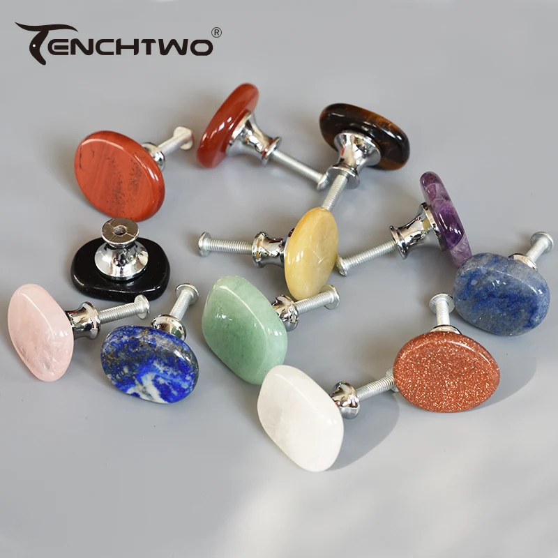 Pierre jaune a - Poignée de tiroir en pierre Chakra, en cristal naturel ...