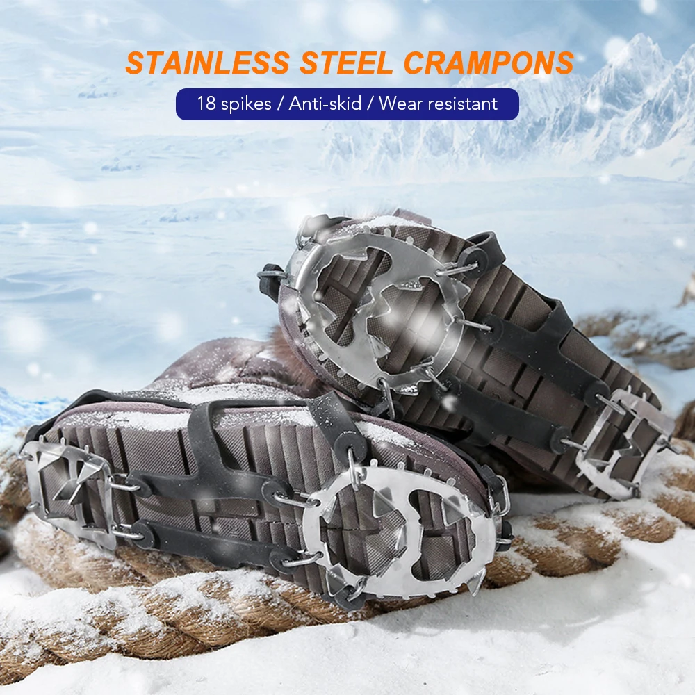 Chaînes neige,Chaussures de neige antidérapantes à 18 Crampons de ...