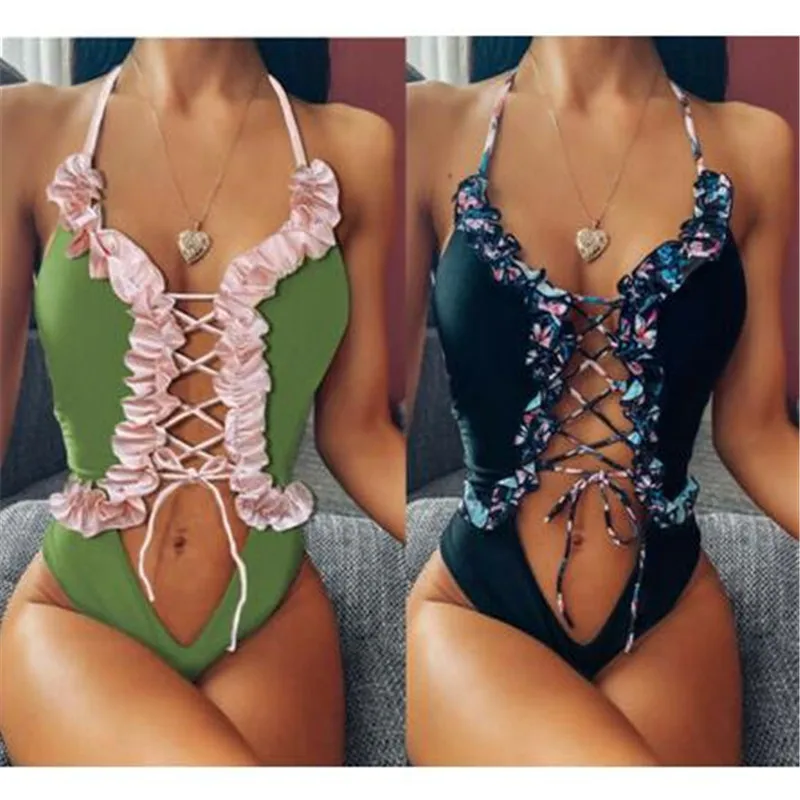 Bañador Monokini de una pieza para mujer, sin espalda, para vacaciones, verano, Push Up, nuevo ...