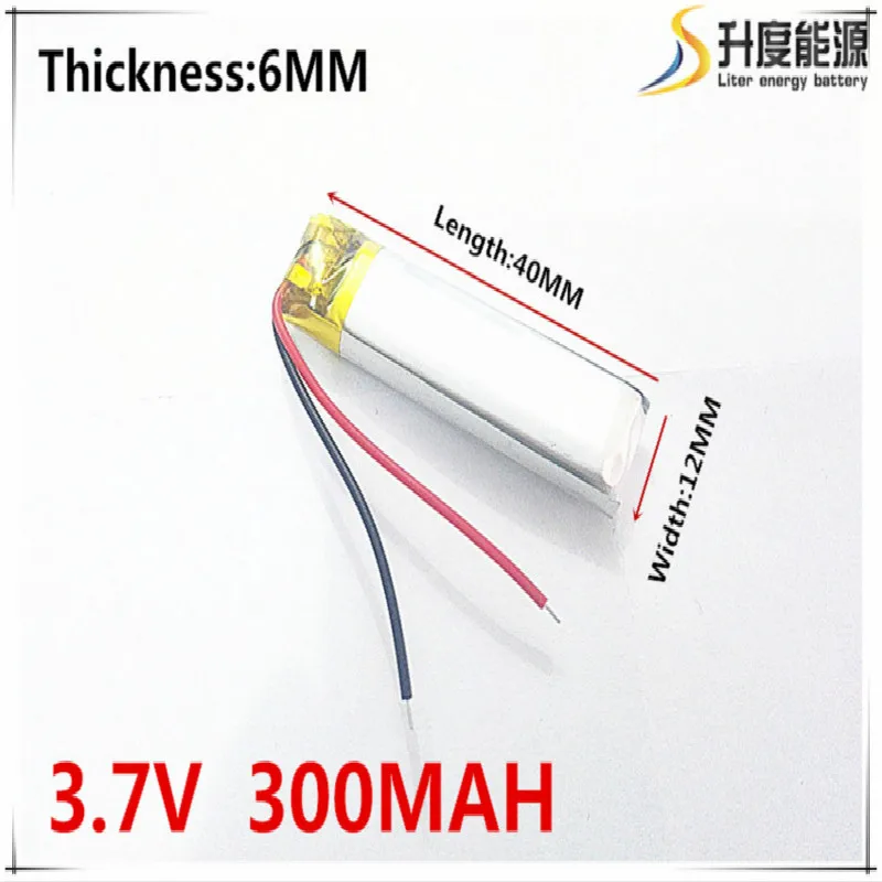 Free-shipping-3-7-V-601240-lithium-ion-polymer-battery-300-mah-vehicle ...