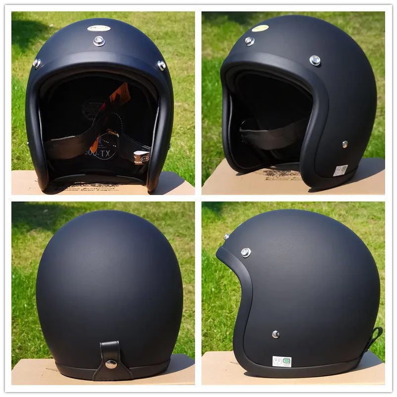 Ttco Motorcycle Helmet Glass Fibre Tt&co 500tx Cafe Racer Open Face ...