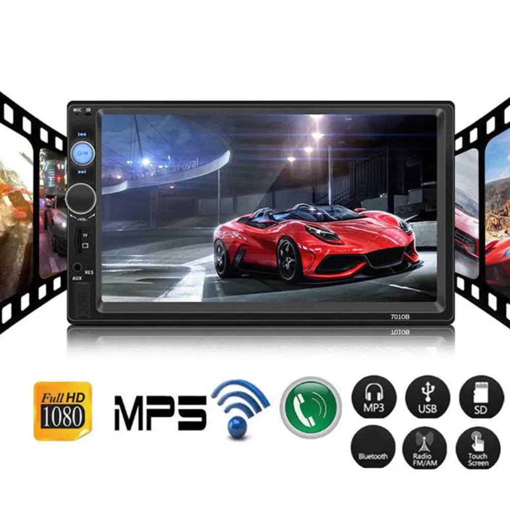 Auto players de vídeo 7010b 2din rádio do carro bluetooth 7 Polegada hd estéreo invertendo ...