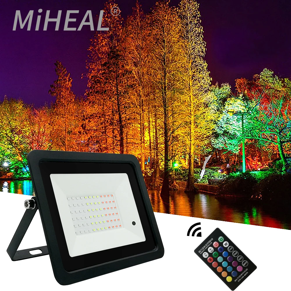 Holofote de led rgb para ambientes externos, refletor com lâmpada ip68 ...