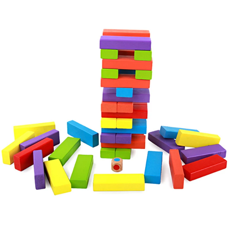 Rainbow Wooden Mini Jenga Blocks (48 Pieces/Set) - Queerks™
