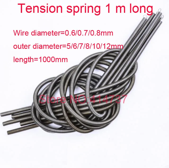 0.6/0.7/0.8mm Wire Spring Tension Spring 1 M Long Spring Steel Sheath ...