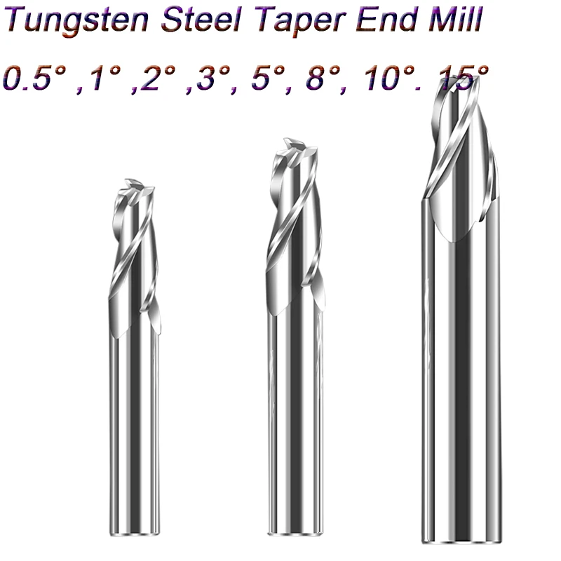 HRC55-3-Flute-Tapered-End-Mills-Tungsten-Solid-Carbide-Milling-Cutter ...