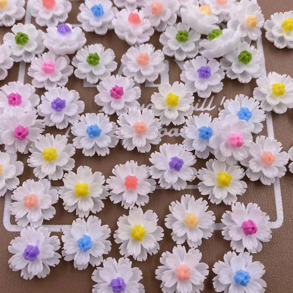 60PCS-Resin-12mm-3D-Colorful-Flower-Flatback-Stone-DIY-Scrapbook ...