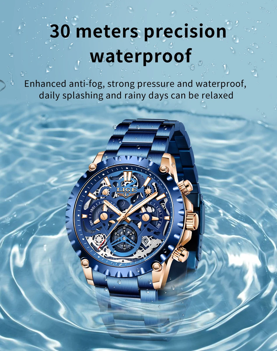 Ceas de mana barbati Lige Elegant Luxury Quartz Fashion Otel - eMAG.ro