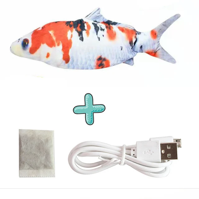 Cat USB Charger Toy Fish Interactive Electric floppy Fish Cat toy ...