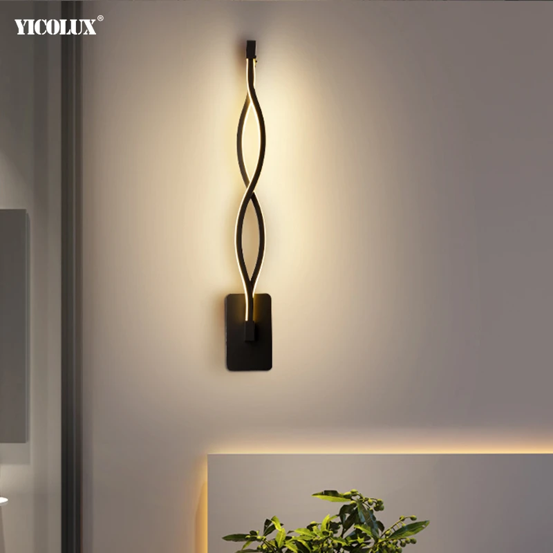 Modern LED 16W Wall Lamps Living Bed Room Bedside Sconce Black White ...
