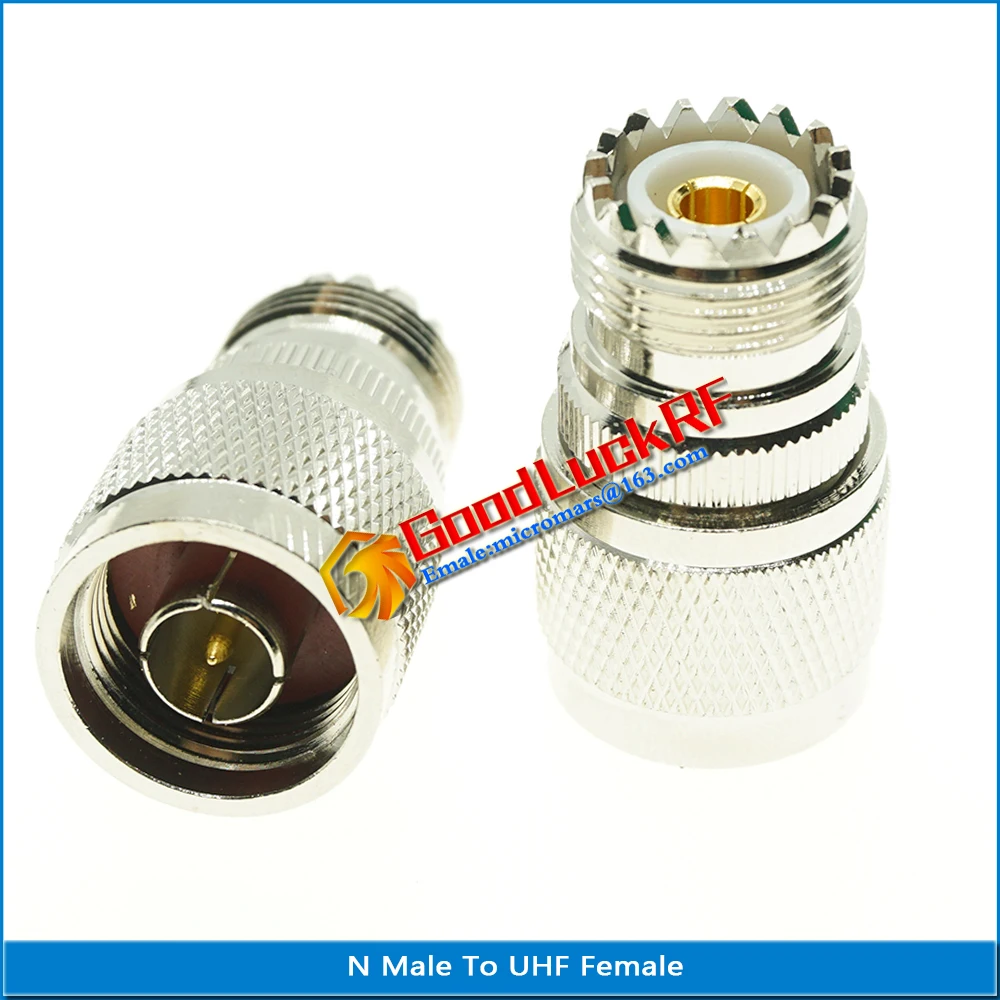 1X Pcs N To UHF PL259 SO239 Connector Socket N Male To UHF Female Plug N UHF Nickel Plated Brass ...