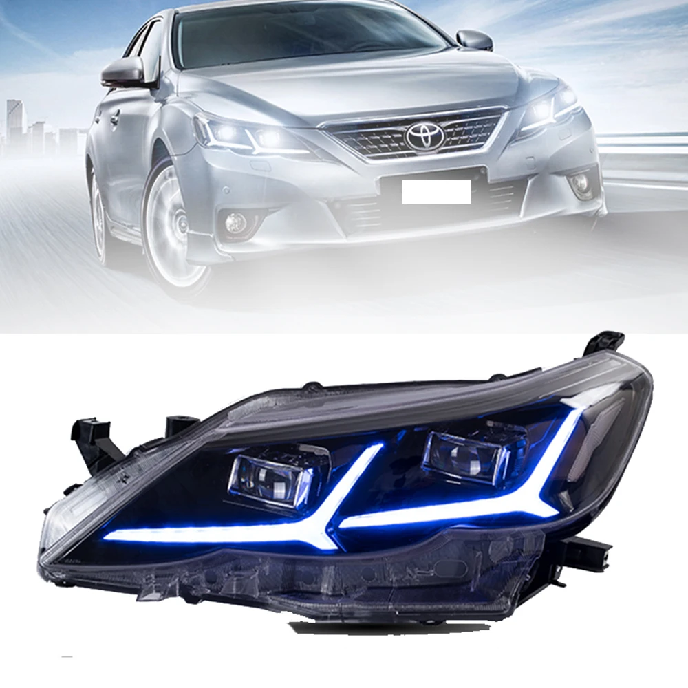 1-Pair-Car-Headlights-For-Toyota-Mark-X-Reiz-2010-2013-LED-Low-Beam ...
