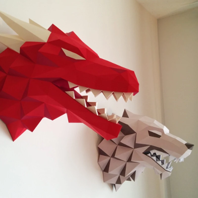 3d Origami Dragon Head