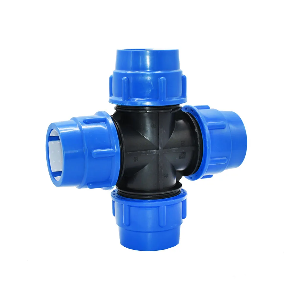 20/25/32/40/50/63mm Pe Pipe Cross Connector 4-Way Plastic Water Pipe ...